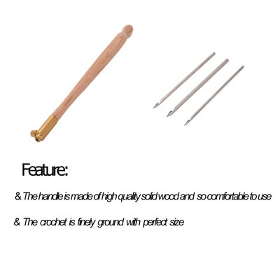 Embroidery Handle Tambour Crochet Hook with 3 Needles French