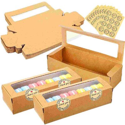 50 Pcs Kraft Paper Cake Box Boxes Baking Dish with Lid Pans