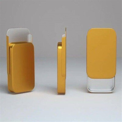 Mini Multi Color Tin Box Hand-held Feeder Push Pull