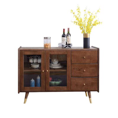 Nordic All Solid Wood Sideboard Restaurant Wine Cabinet Mode