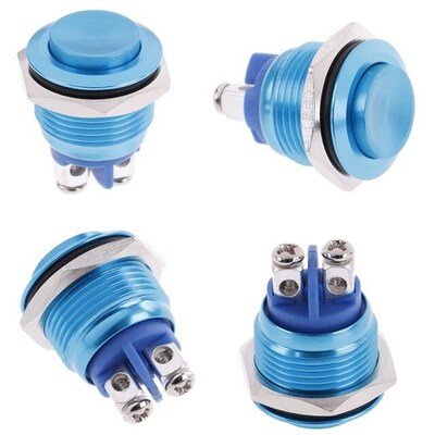 4 Colors 19mm Waterproof Black Momentary Metal Push Button R
