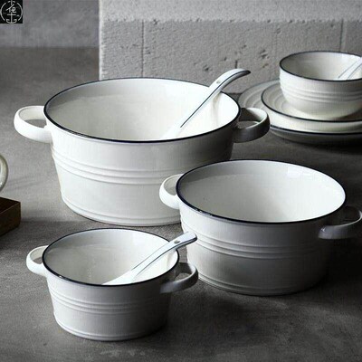 Nordic style ceramic salad bowl, noodles bowl dessert bowl