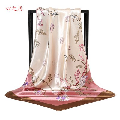Imitation silk 90 square scarf for women女士仿丝90平方围巾