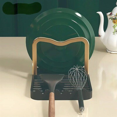 Kitchen Black Pot Lid Shelf Organizer Pan ver Lid Rack Count