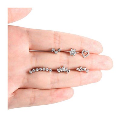 Opal Crystal Ear Tragus Piercing Helix Lip Labret Plug Surg