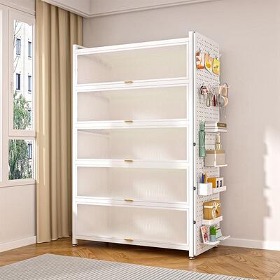 Kitchen storage rack with door and dust-proof storage cabine