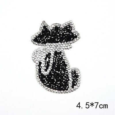 1pc Rhinestone Patch On Clothes Patches Dog  shape Clothi