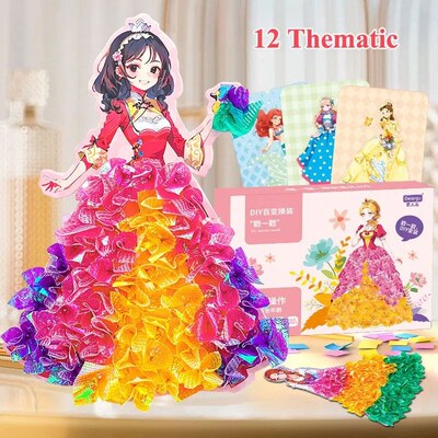 Painting er DIY Craft Toys Kid Art Girls Poking Princess Dre