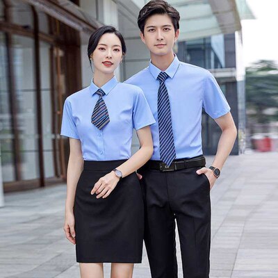 Mens Business Professional Dress Shirt High-end Blue Shirt