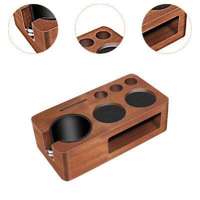 Espresso Tamping Station Espresso Organizer Box Wooden