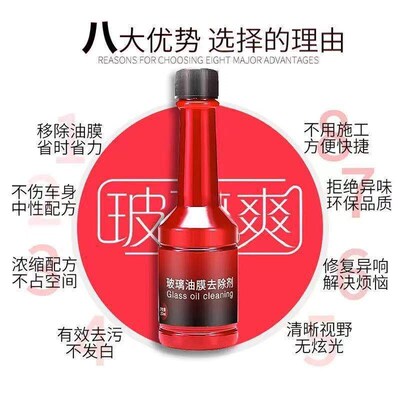 Concentrated Glass Cleaner for Cars - Powerful Oil Film Remo