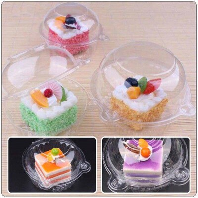 50 Pcs Cake Cup Containers Mini Muffins with Cover Portable