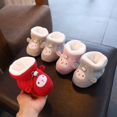 Baby Cotton Shoes With Soft Soles, Anti-falling, Thickened V