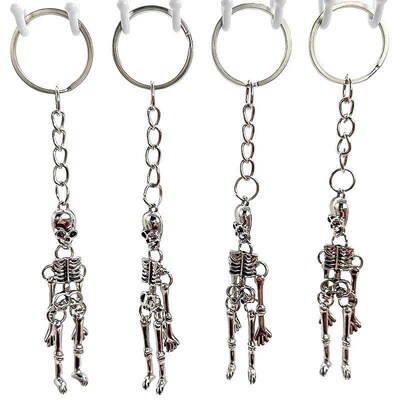 Skull Keychain Punk Multi-jointed Skeleton Keyring Car