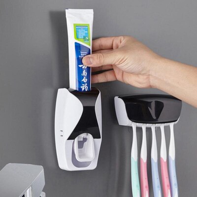 Toothbrush Holder Automatic Toothpaste Dispenser Set Dustpro