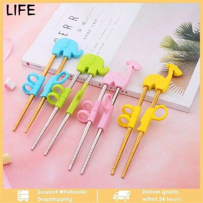 Children Chopsticks For Kids Baby Staniless Steel Cartoon