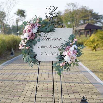 2 Pcs Artificial Wedding Arch Flowers Kit Wedding Flowers Ga