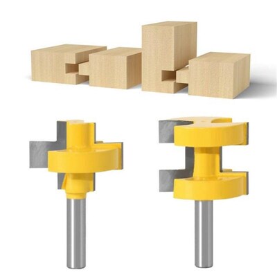 2Pcs 8MM Shank T-Slot Square Tooth Tenon Milling Cutter Carv