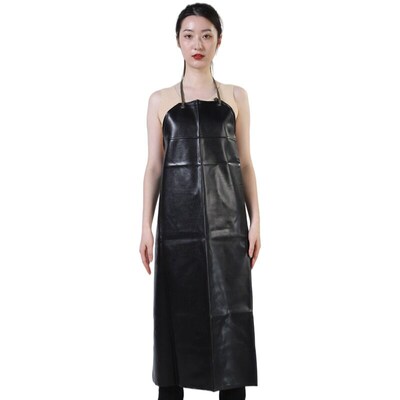 Leather weak acid and alkali resistant apron canteen aunt pv