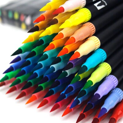 12/24/36/48 Colors Art Marker Dual Brush Pens Brush and Fine