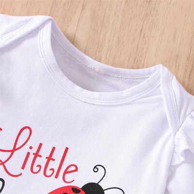 2024 Summer Adorable 3Pcs Ladybug Outfit Set for Newborn Bab