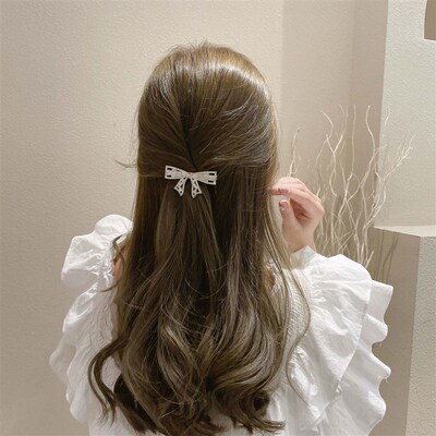 Big bow full drill headdress girl hairpin duckbill clip hair
