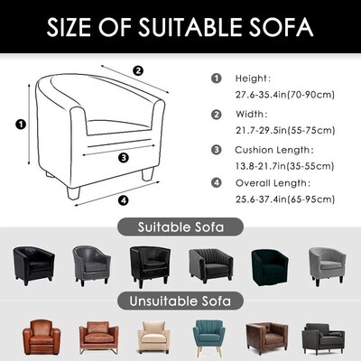 Solid Color Armchair Couch Cover Relax Stch Single Seater Ba