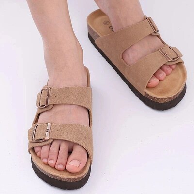 Comwarm Casual Cork Sandals For Women Men Fashion Soft Thick