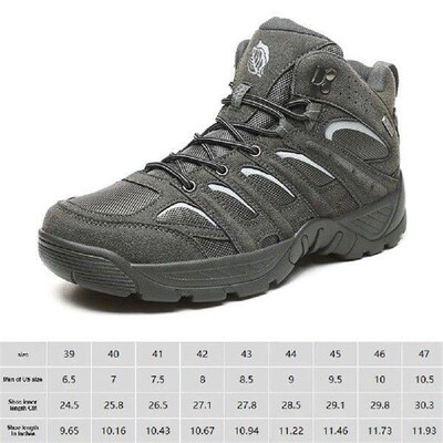 Men Hiking Boots Ankle High Shoes Non-Slip Walking Shoes