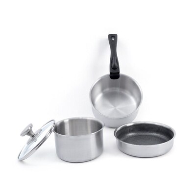 304 Stainless Steel Soup Pot Three-piece Set, Household Non-