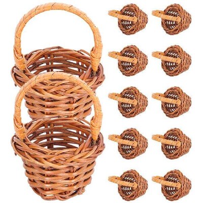 12 Pcs Paper Mini Shopping Basket Collapsible Laundry