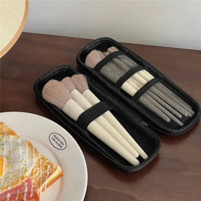Black Cometic Storage Bag Waterproof Double Zipper Makeup Br