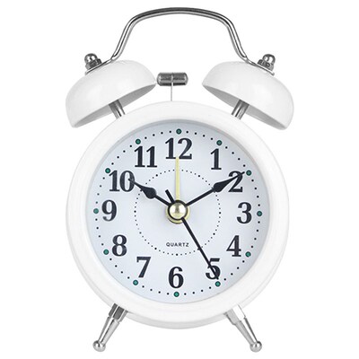 3 inch Twin Bell Alarm Clock Metal Frame 3D Dial with Backli