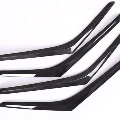 Dark Wood Grain Car Interior Door Decoration Strips Trim 4pc