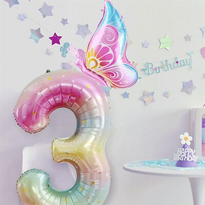 40Inch Colorful Gradient Number Balloon 0-9 Digit Foil