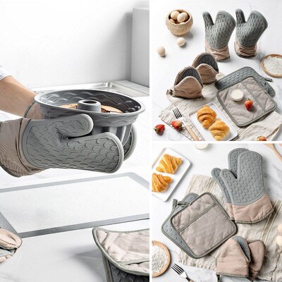 Waterdrop Microwave Heat Insulation Gloves Set Kitchen Bakin