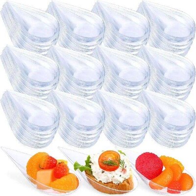 10Pcs Tableware Unbreakable Drop Appetizer Plates Plastic