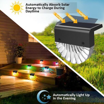 Solar Deck Lights Outdoor LED Garden Step Lighting