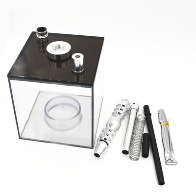 Square Acrylic Shisha Hookah Set With Led Light Shisha Hose
