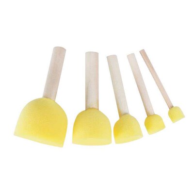 Round wooden handle single mushroom head sponge seal brush s