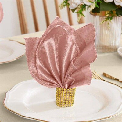 10pcs Luxurious 30x30cm Satin Napkin Washable Soft Dinner