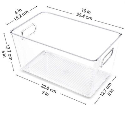 Clear Plastic Storage Bins Pantry Organizer Bins