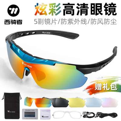 WEST BIKING骑行眼镜山地车防风太阳镜男女偏光户外运动骑行装备
