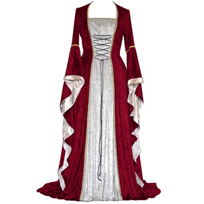 Women Medieval Ladies Retro Party Dress Halloween Costume
