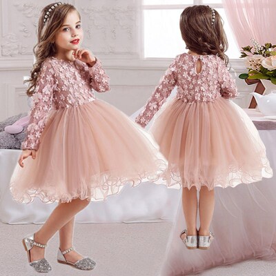 Girls Flower Dress Kids Lace Dresses For Girls Casual Style