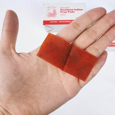 100 disposable iodine cotton pads for gentle skin and navel