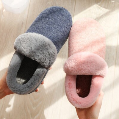 Cotton Slippers Womens Bag Heel Warm Couple Home Slippers H