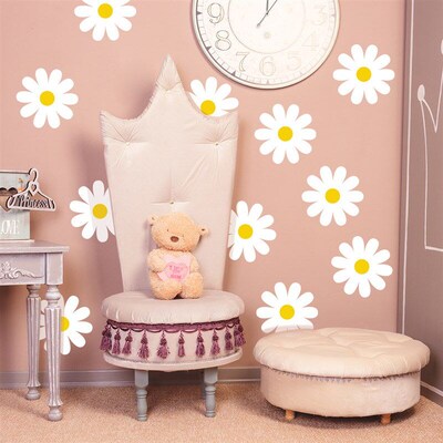 Simple Daisy Wall Sticker for Living Room Bedroom ATW050YW S
