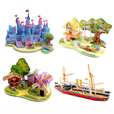 Diy Attractive Cartoon Castle Garden House 3D Puzzle Jigsaw