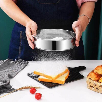 Household Stainless Steel Flour Sifter, Thickened Mesh Sieve